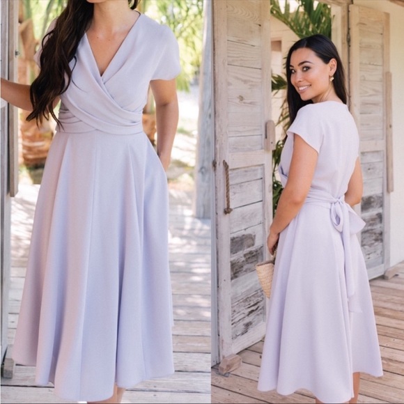 Gal Meets Glam | Dresses | Gal Meets Glam Seraphina Crossover Wrap Midi ...